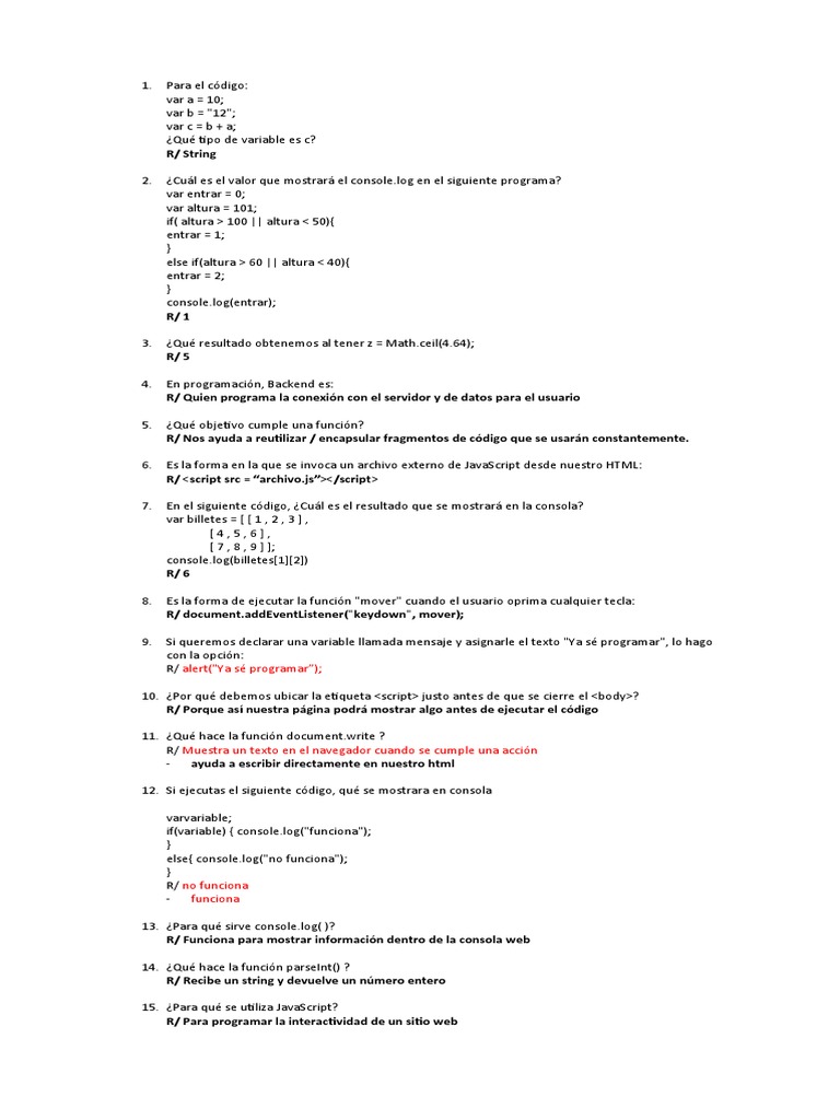 Examen Programacion Basica | PDF | Lenguaje de programación | Servidor web
