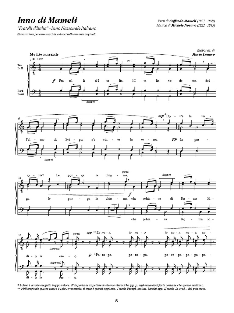 Mameli - Inno | PDF