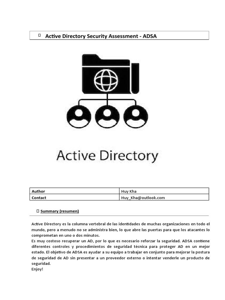 Seguridad en Active Directory | PDF | sistema de nombres de dominio | Apoyo