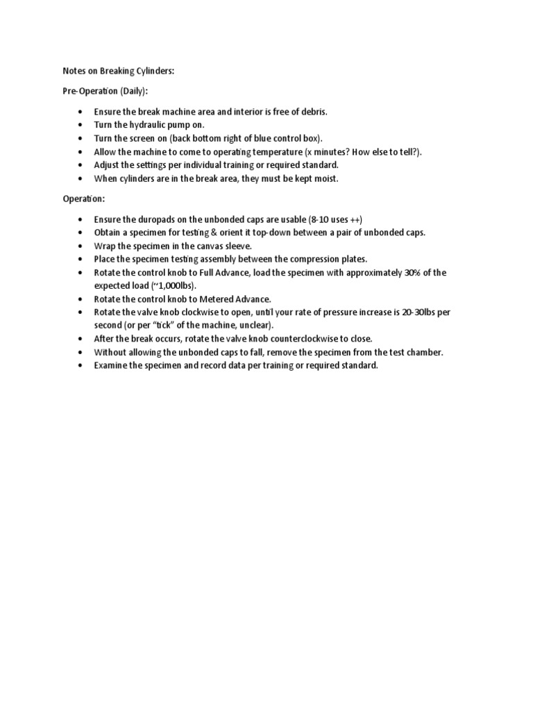 Cylinder Testing Procedure Guide | PDF