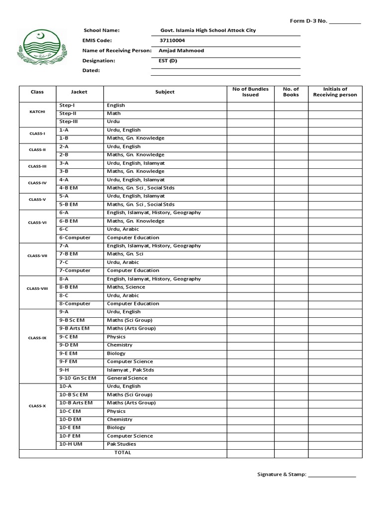 D3 Form For PTB | PDF | Science And Technology | Science