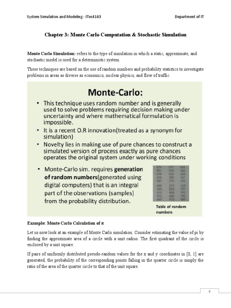 Chapter 3 Monte Carlo Computations & Simulation | PDF | Monte Carlo Method | Inventory