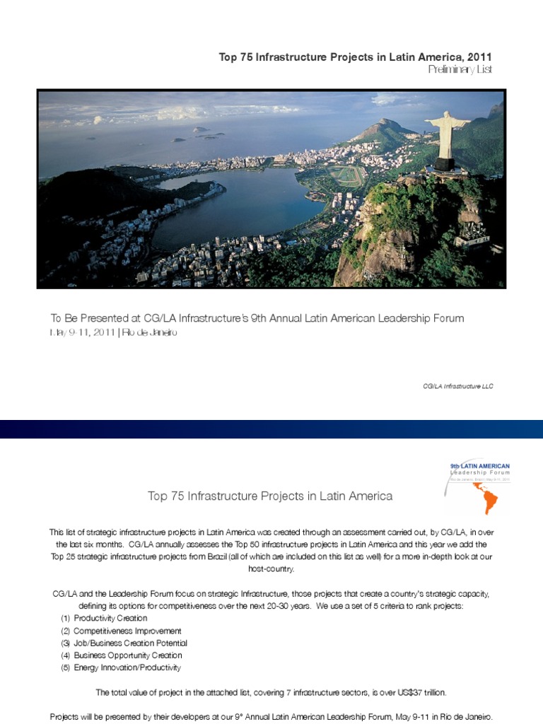 Top 75 Latin America Infrastructure Projects | PDF | Brazil ...