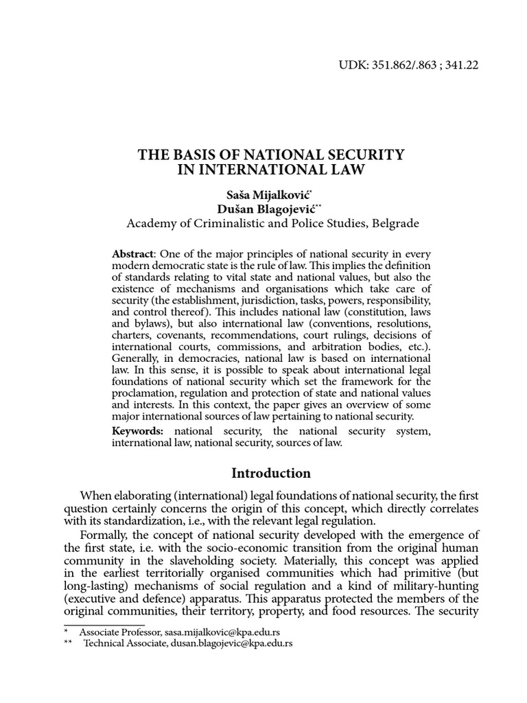 An Overview of the Historical Development of the Concept of National ...