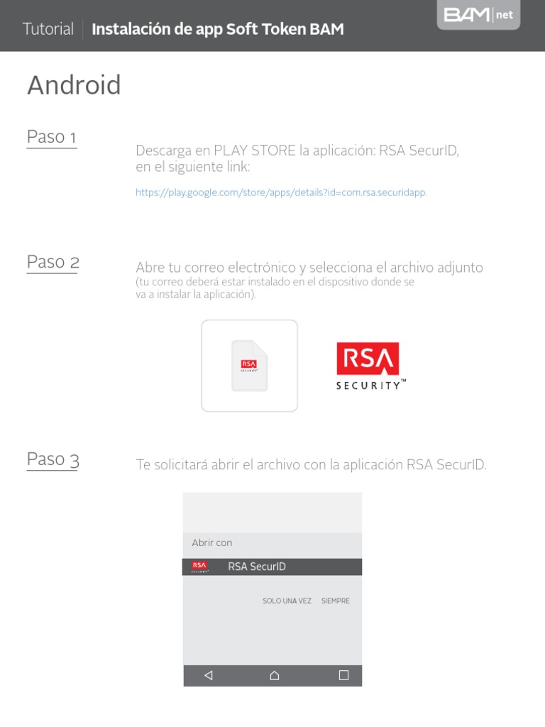 Android Tutorial BAMNET Instalacion Soft Token | PDF