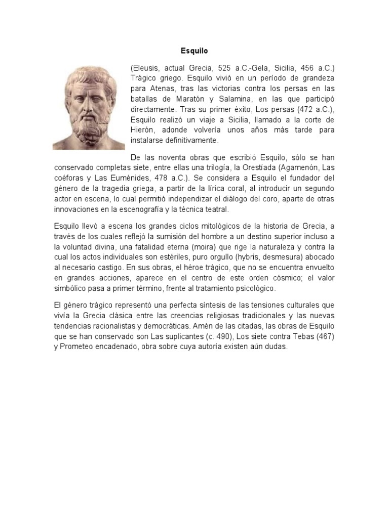 Biografias Griegas | PDF | Esquilo | Sófocles