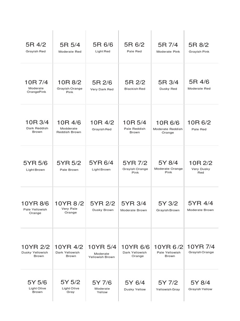 Geological ROCK COLOR CHART 1 Organizada para Imprimir | Download Free ...