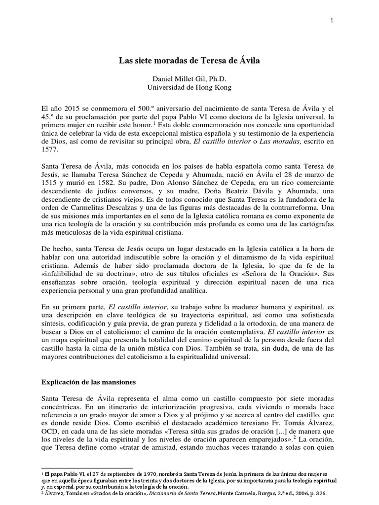 Las Siete Moradas De Teresa De Avila Pdf Teresa De ávila Misticismo