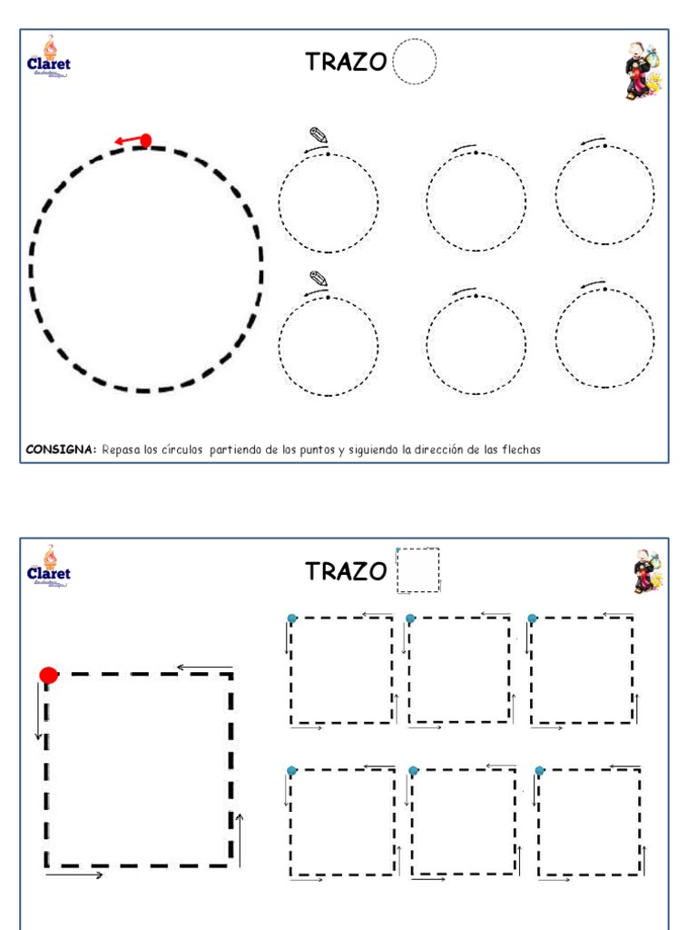 Trazos Circulares y Cuadrados para Niños | PDF