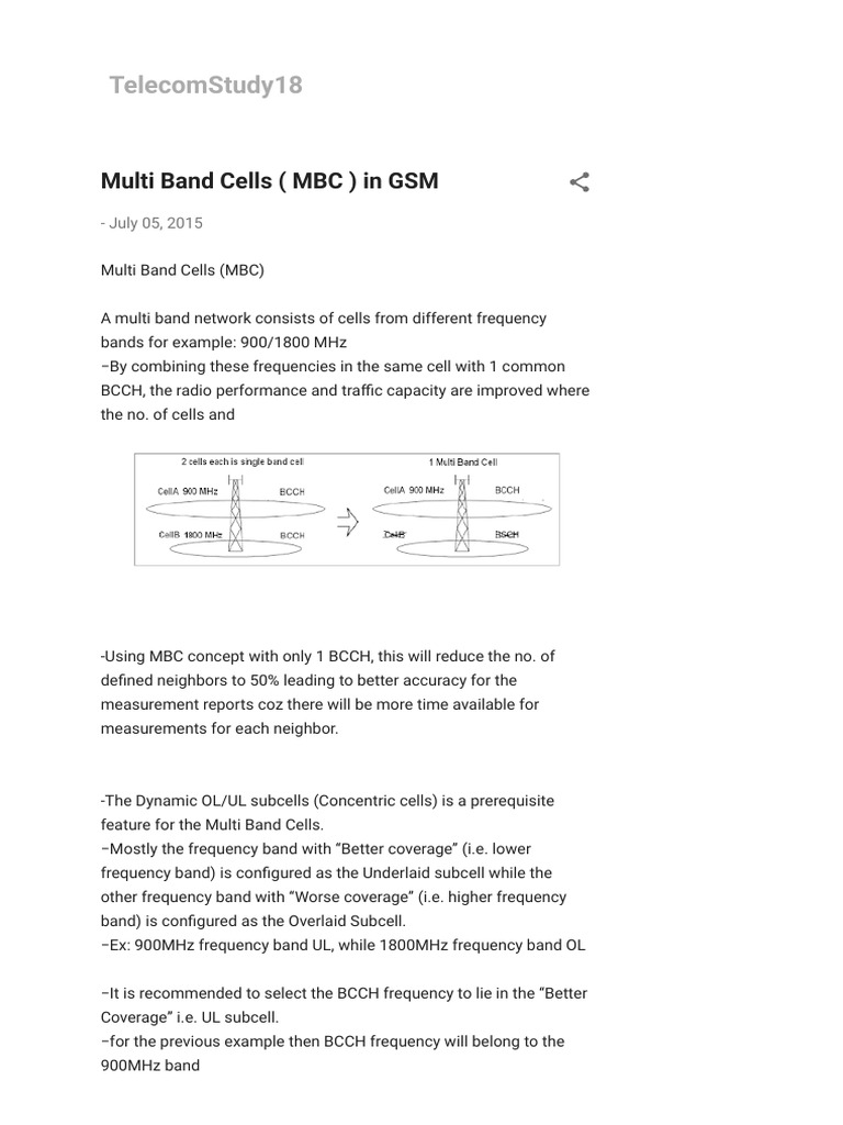 Multi Band Cells (MBC) in GSM | PDF