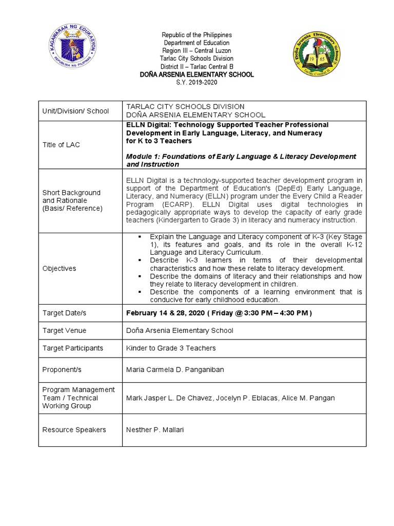 ELLN Digital Teacher Development | PDF | Literacy | Kindergarten