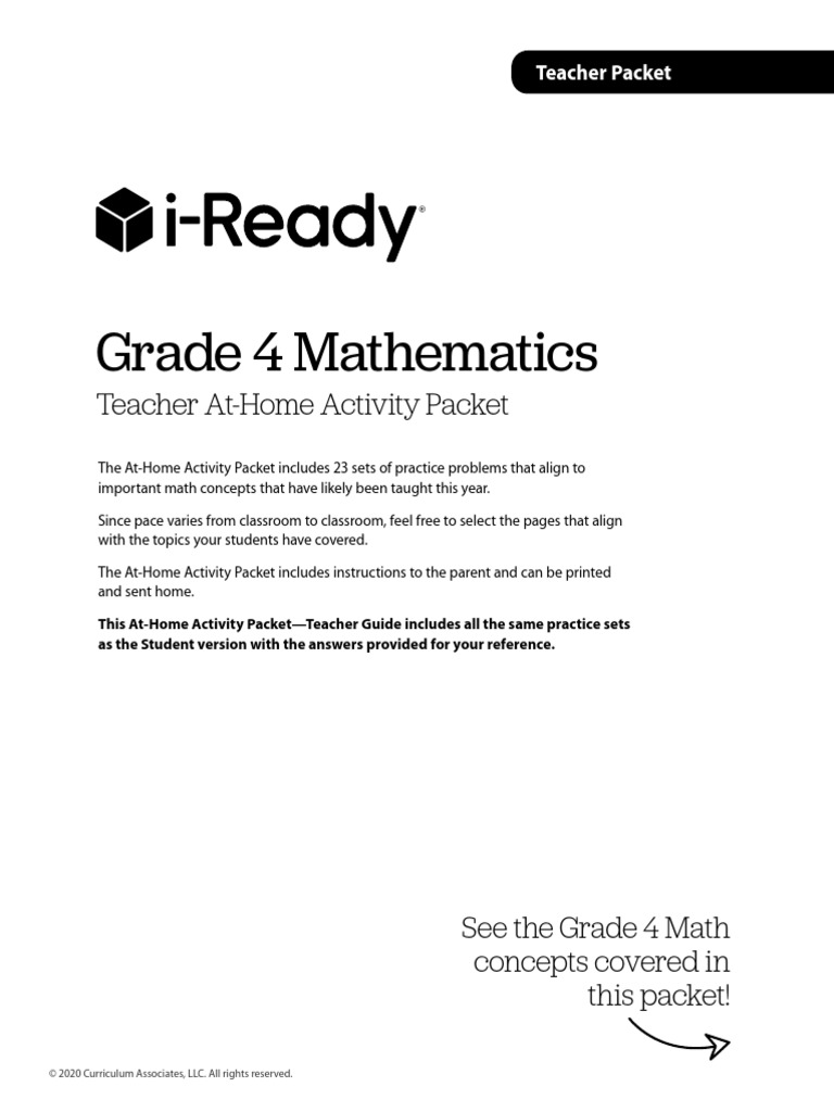 Iready at Home Math Answer Key | PDF | Multiplication | Teachers