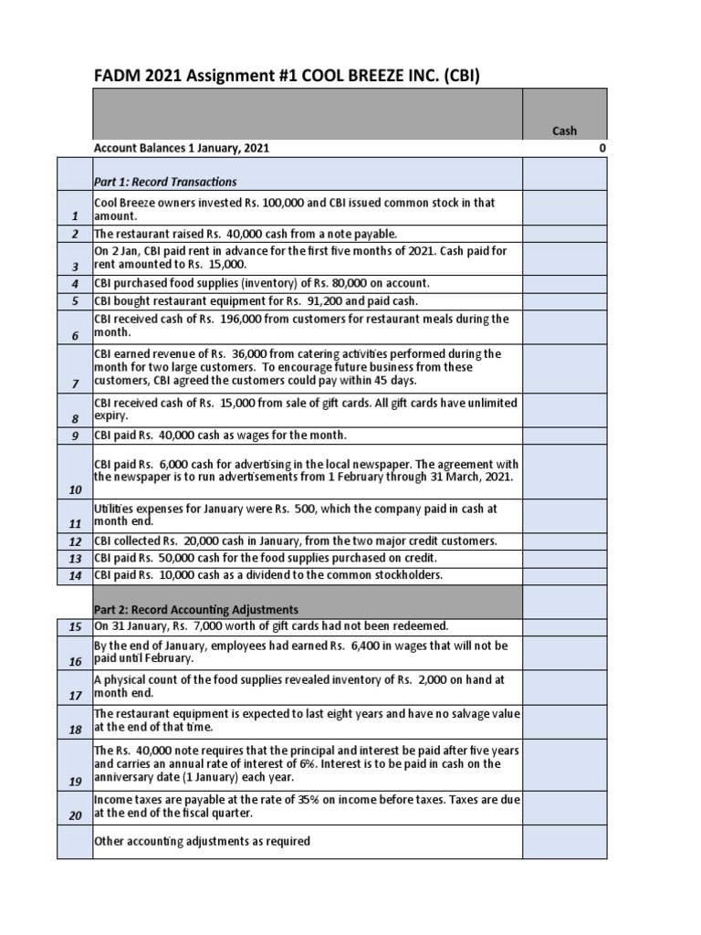 Assignment #1 FSET Template | PDF | Depreciation | Payments