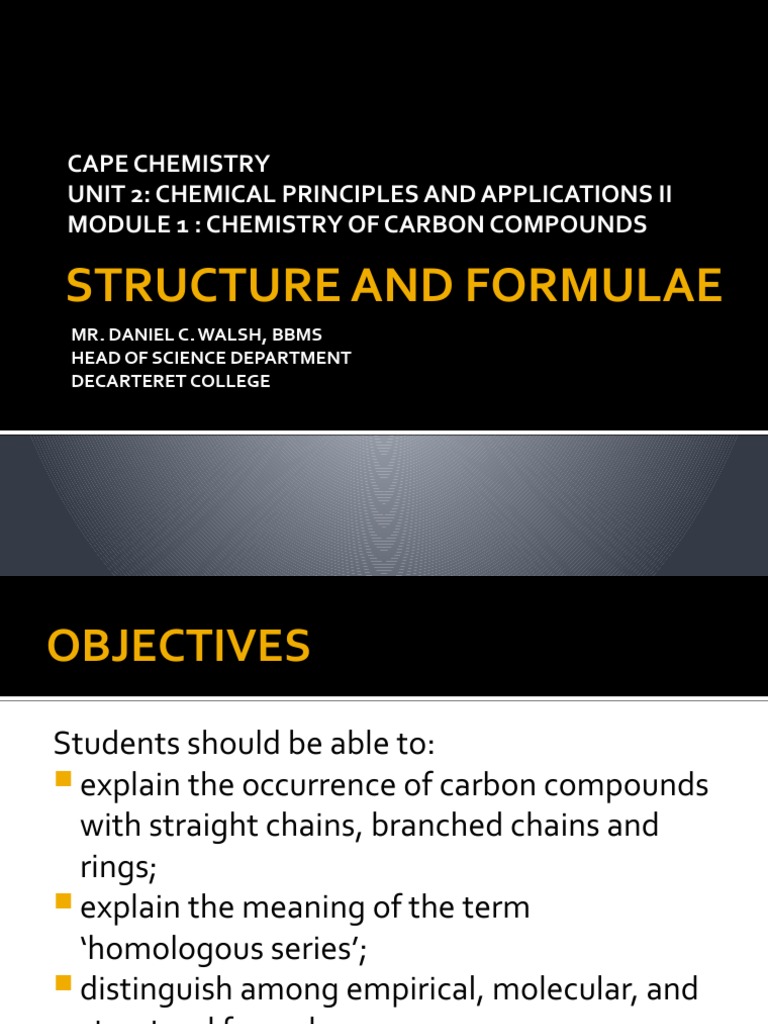 Carbon Compounds: Structure & Formulae | PDF | Isomer | Molecules