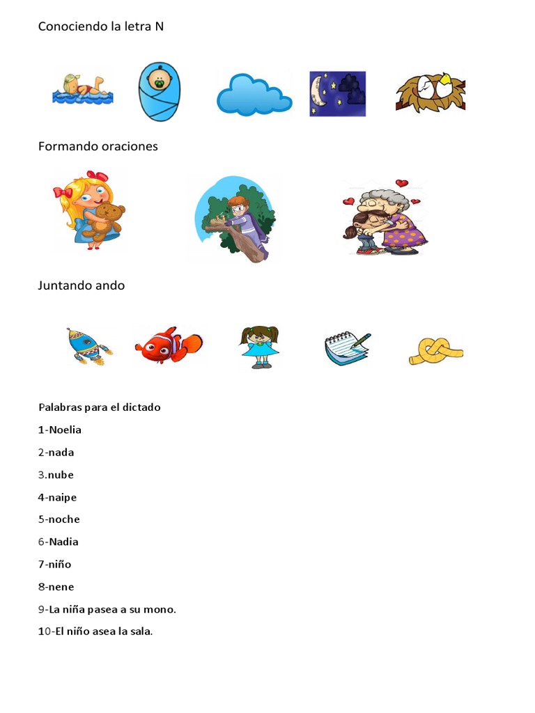 Conociendo La Letra N | PDF | Artes del Lenguaje y Comunicación