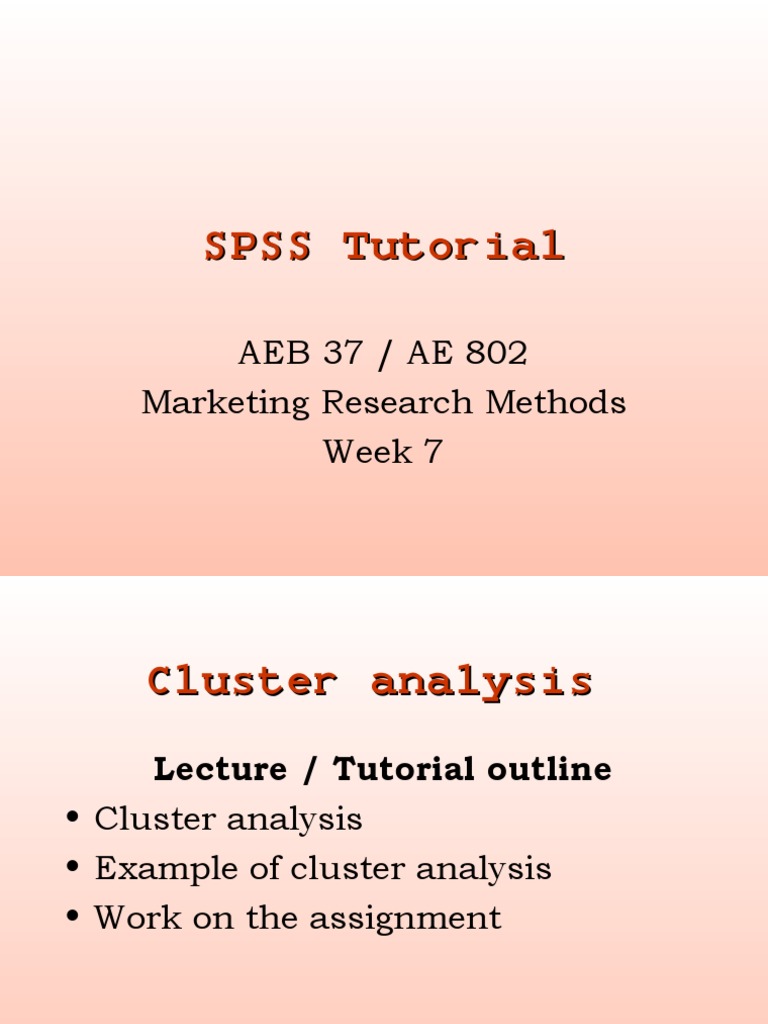 SPSS Week7 | PDF | Cluster Analysis | Information Science