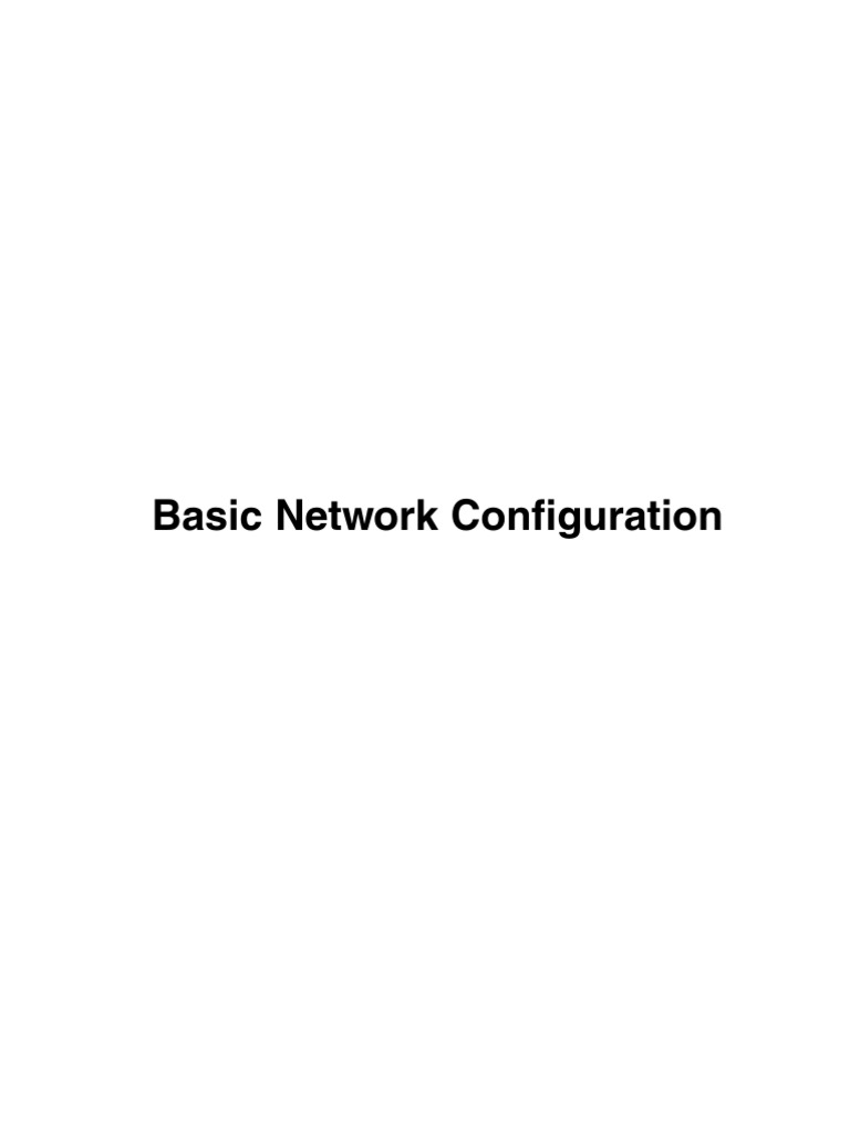 Basic Network Configuration | PDF | Router (Computing) | Computer Network