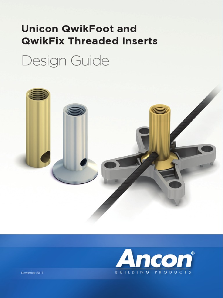 Ancon QwikFoot and QwikFix Threaded Inserts Design Guide | PDF ...