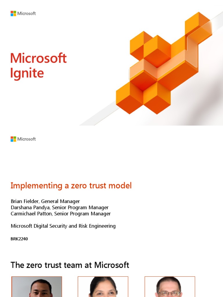 Implementing A Zero Trust Security Model at Microsoft BRK2240 | PDF ...