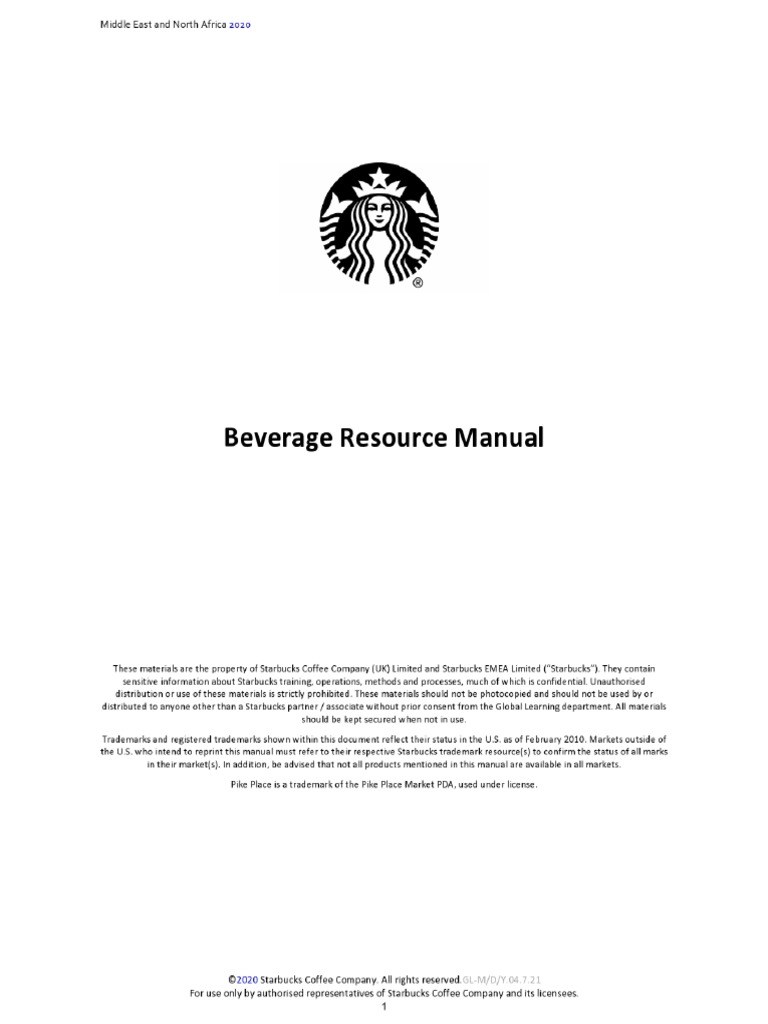 Beverage Resource Manual Standards | PDF