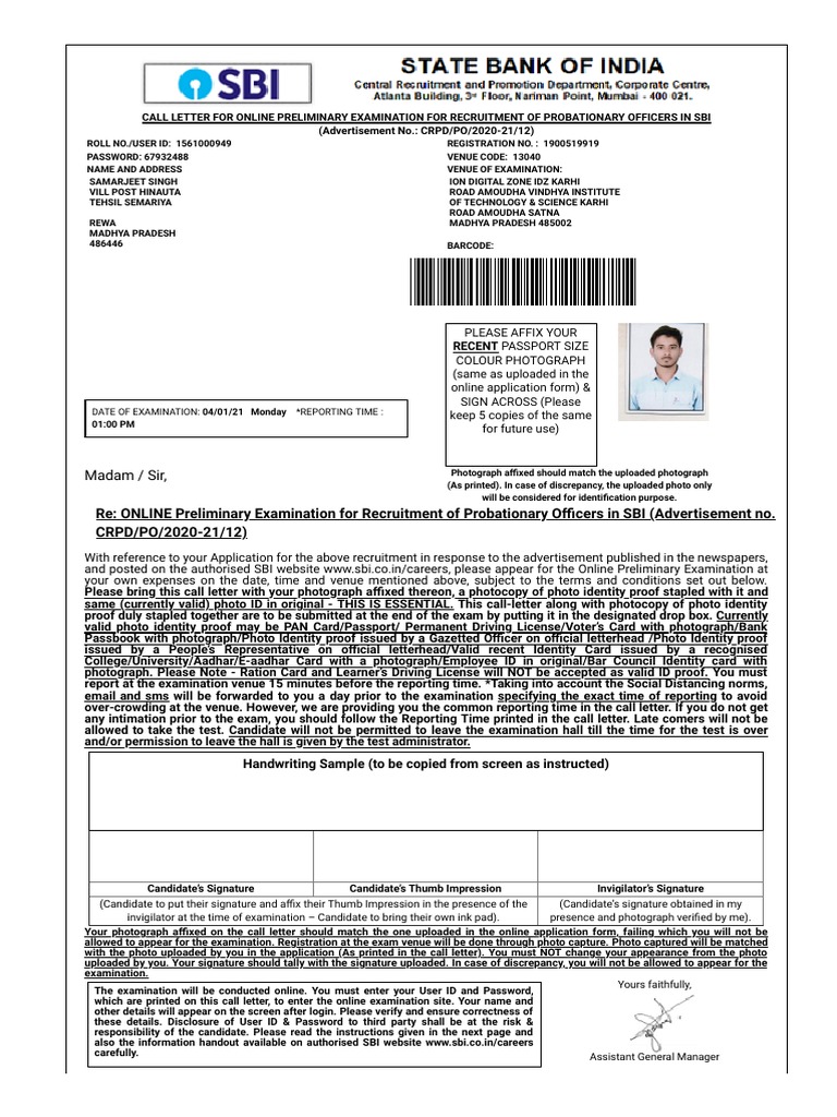 Sbi Po Pre | PDF | Identity Document | Access Control