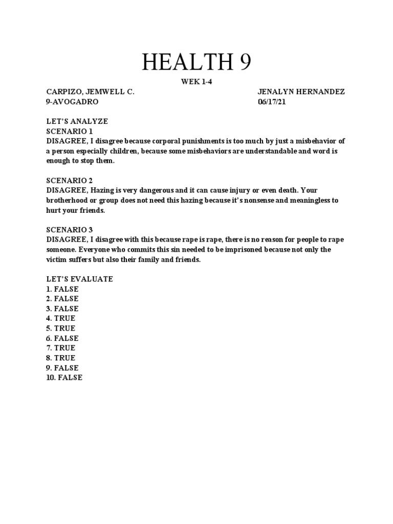 Carpizo Avogadro Health WK1-8 QR4 | PDF | Wellness