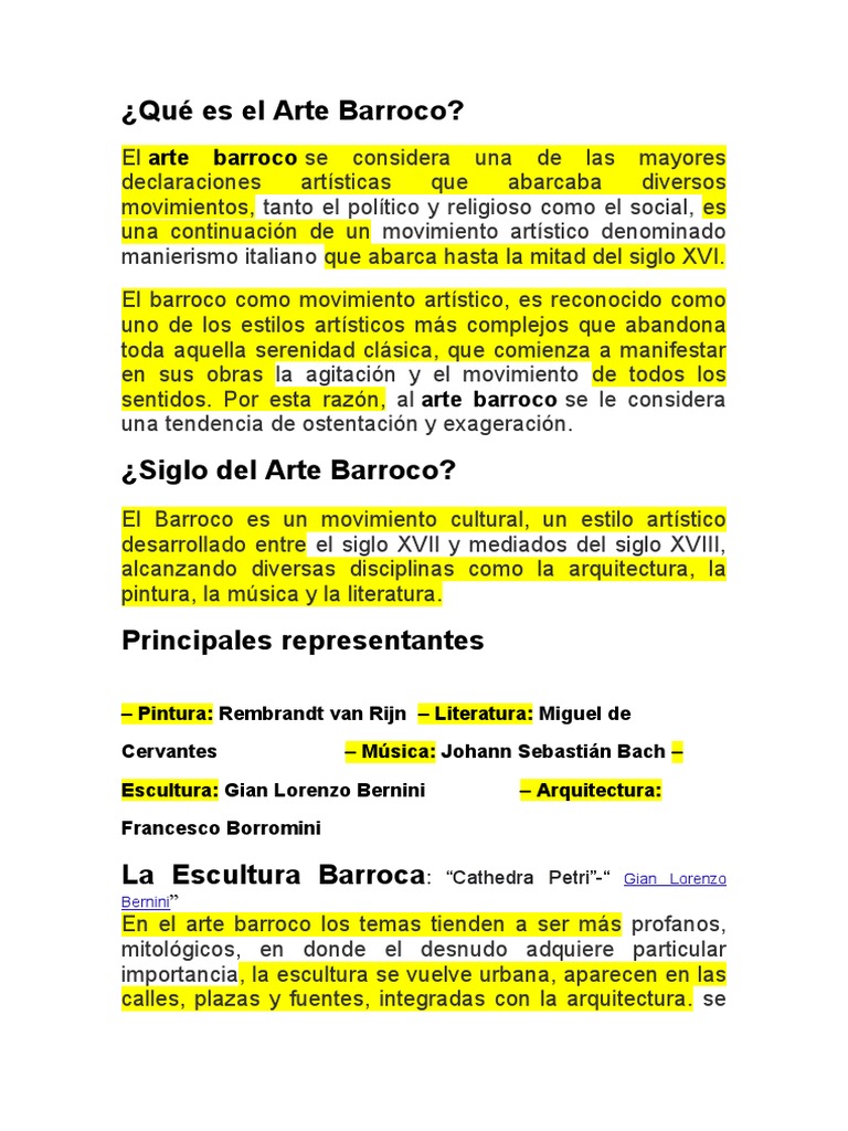 Arte Barroco | PDF | Barroco | Renacimiento