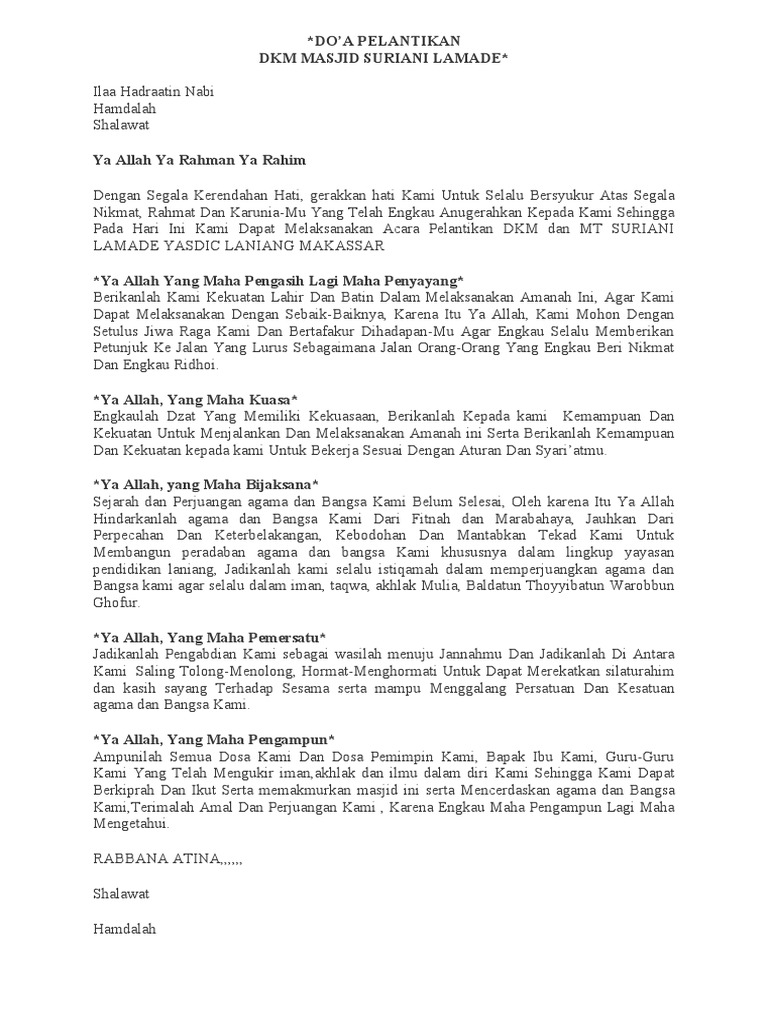 Doa Pelantikan | PDF