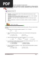 Math 9 Quarter 1 Reviewer | PDF | Factorization | Quadratic Equation