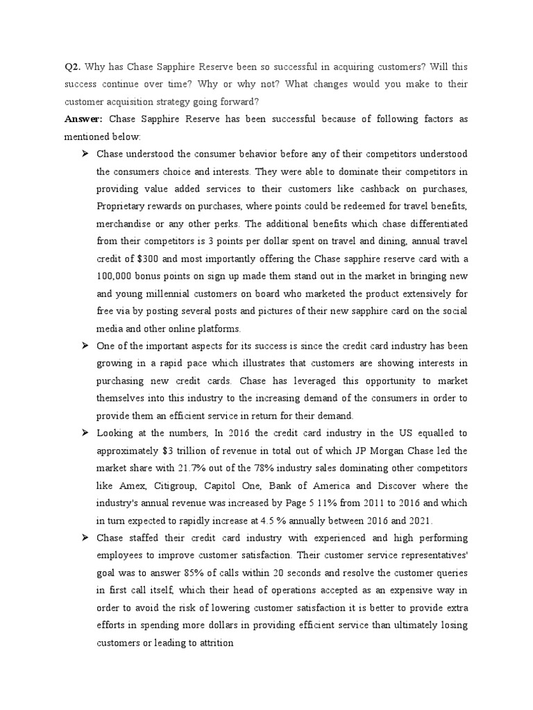 Q2 Chase Case | PDF | Credit Card | Chase Bank