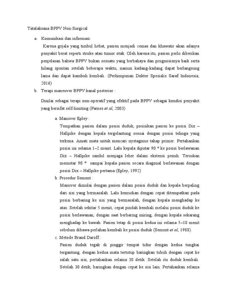 Tatalaksana BPPV | PDF