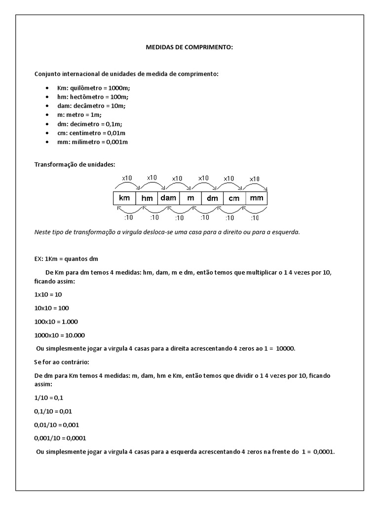 Medidas de Comprimento | PDF | Quantidades físicas | Medição geométrica