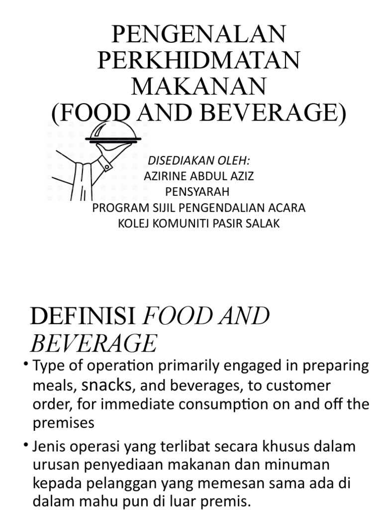 Pengenalan Perkhidmatan Makanan (F&B) | PDF | Meal | Food And Drink