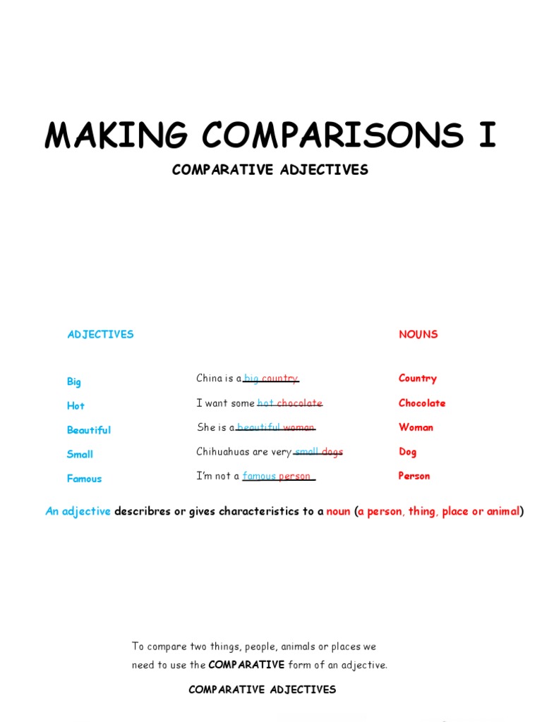 Comparative Adjectives Explained | PDF | Adjective | Linguistic Morphology
