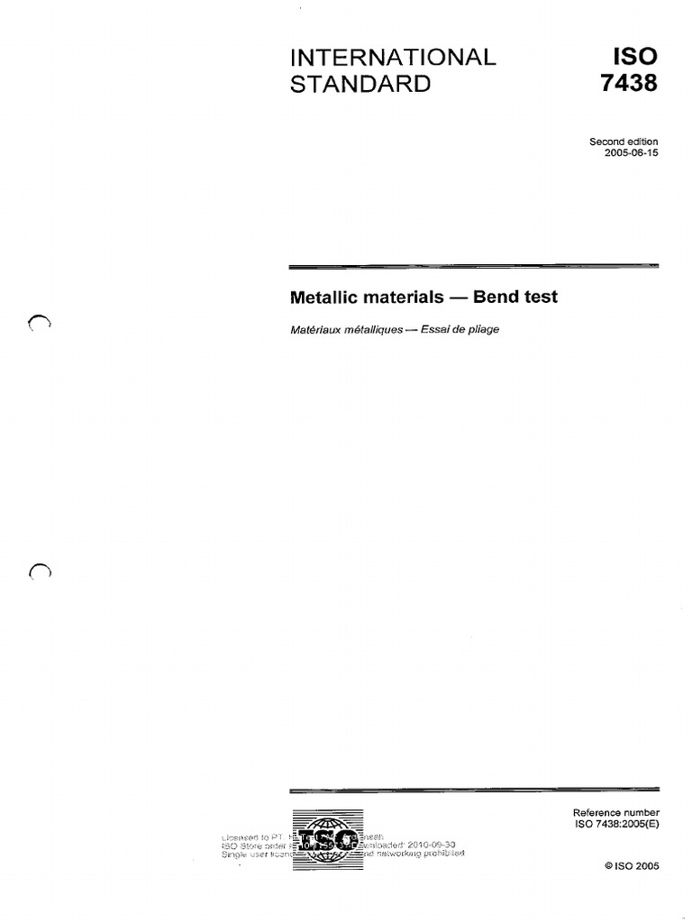 ISO 7438-2005 Material | PDF