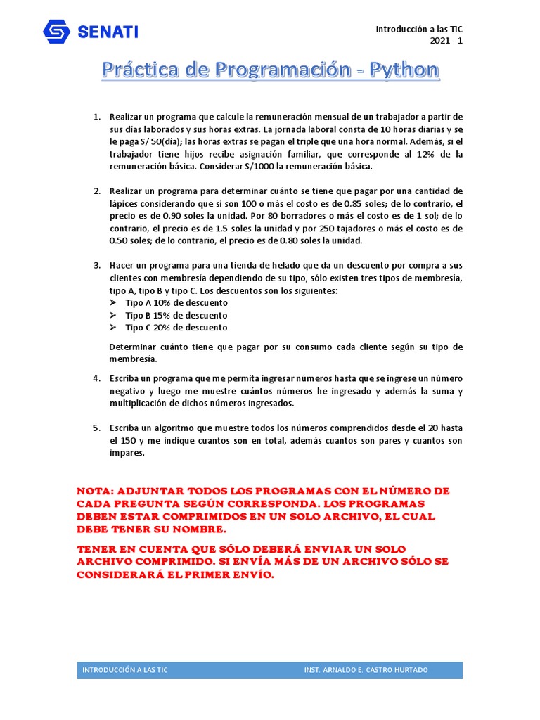 Examen de Programación Python | PDF Examen de Programación Python | PDF