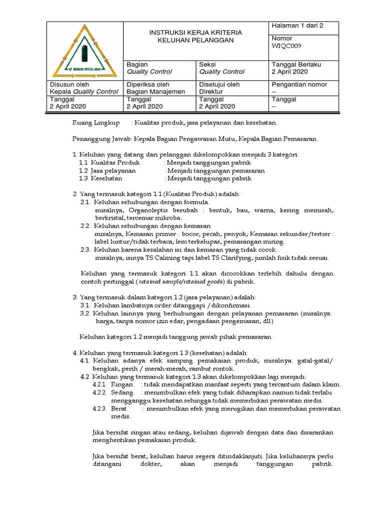 Kriteria Penanganan Keluhan Pelanggan | PDF | Bisnis