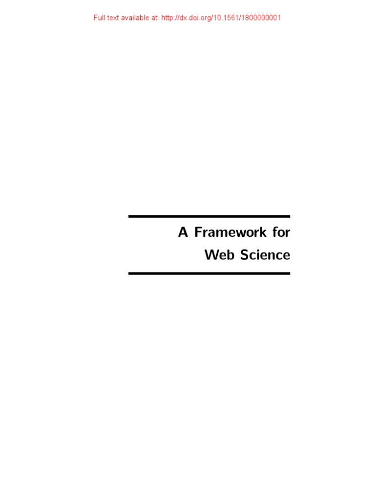 A Framework For Web Science | PDF | Semantic Web | World Wide Web