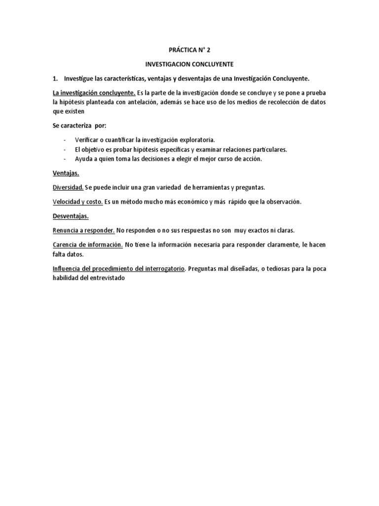 Investigacion Concluyente | PDF