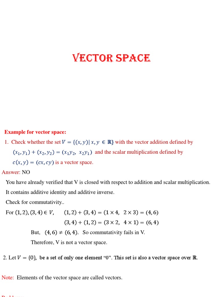 Vector Space - Unit I | PDF | Eigenvalues And Eigenvectors | Linear Subspace