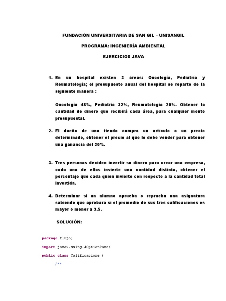 Taller 2 de Ejercicios Netbeans | PDF | Salario | Labor