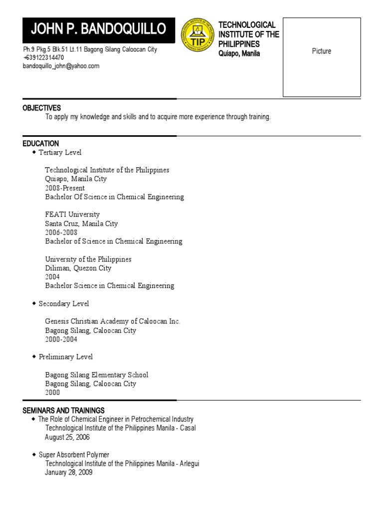 John Resume - Curriculum Vitae | PDF | Manila | Philippines