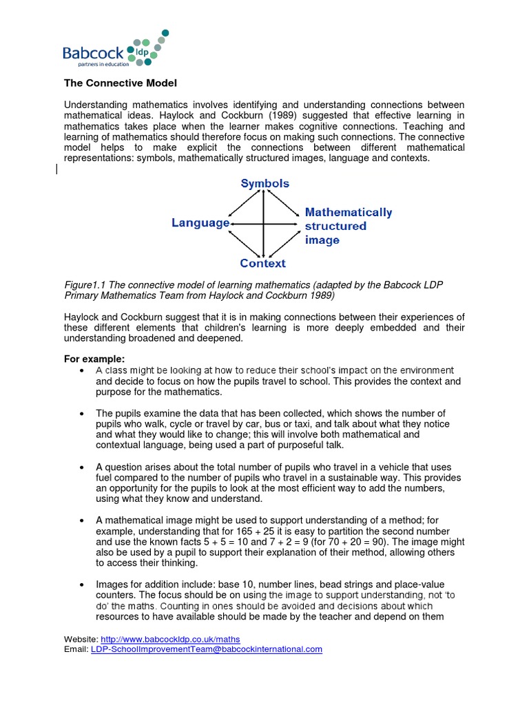 The Connective Model | PDF | Teaching Mathematics | Learning
