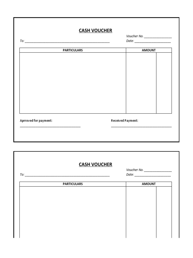 Cash Voucher Template | PDF