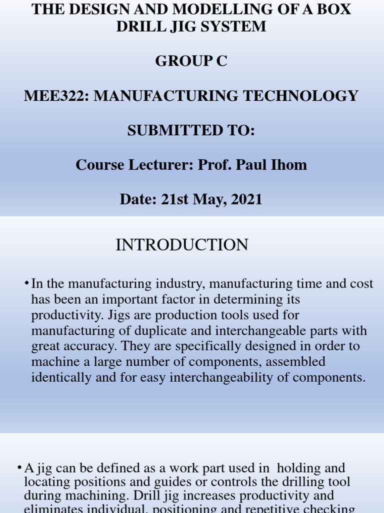 Manufacturing Technology | PDF | Drill | Drilling