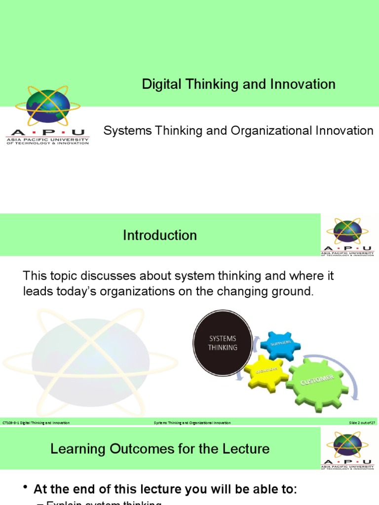 05 Systems Thinking and Organizational Innovation | PDF | System ...