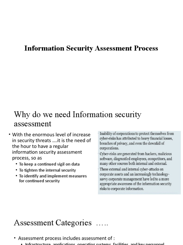 Information Security Assessment Process | Download Free PDF ...