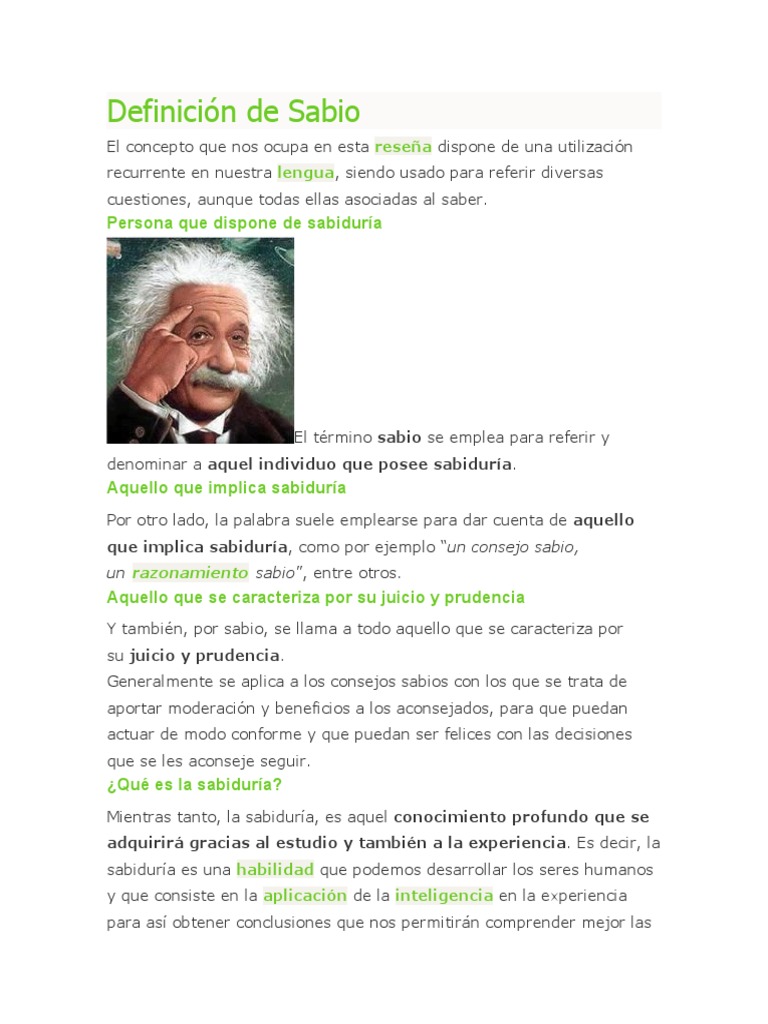 Definición de Sabio | PDF | Sabiduría | Teorías filosóficas