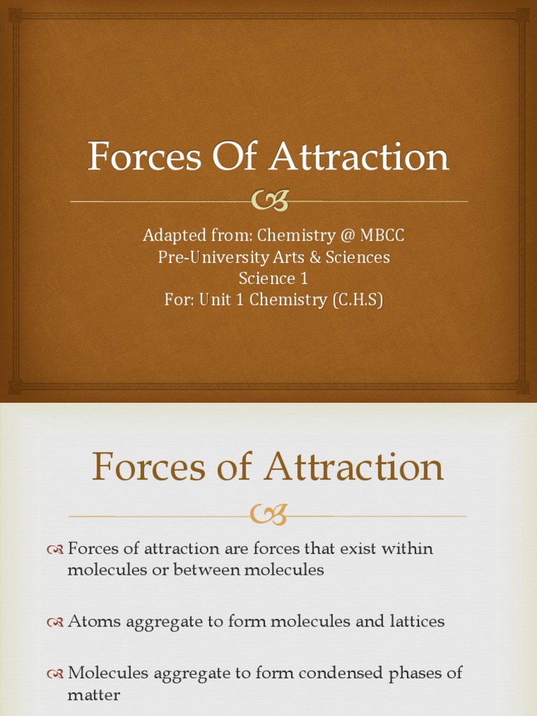 Understanding Forces of Attraction | PDF | Ionic Bonding ...
