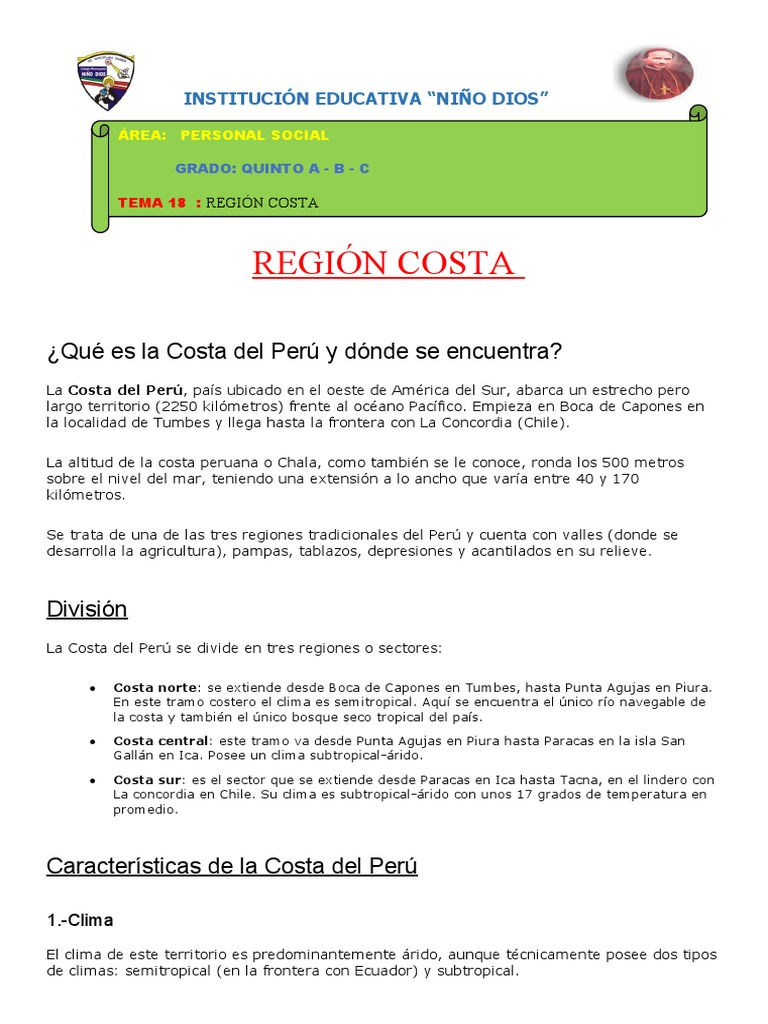 Region Costa | PDF | Perú | Clima